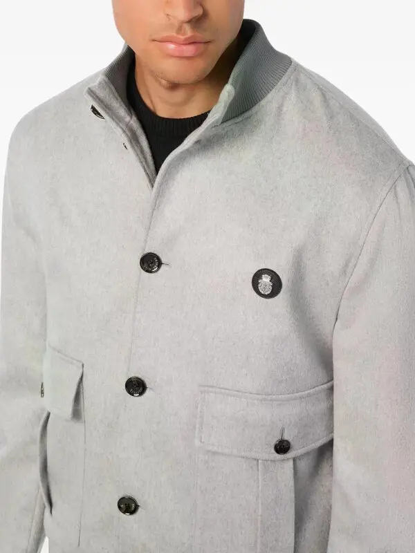 BILLIONAIRE Buttoned Bomber Jacket
