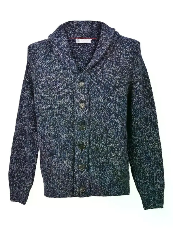 Brunello Cucinelli Shawl-collar Button Cardigan - Blue