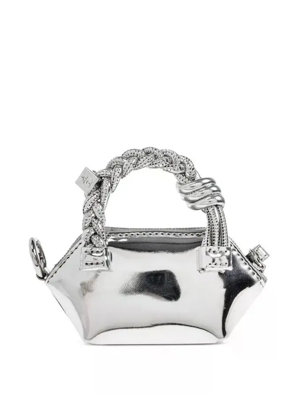 GANNI Metallic-effect Pouch With Braided Handle