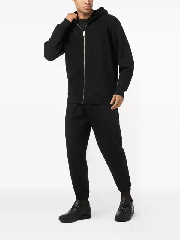 BILLIONAIRE Lion-print Zip-up Hoodie - Black