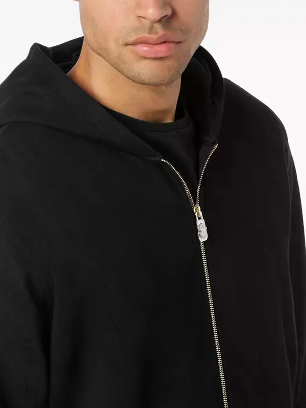 BILLIONAIRE Lion-print Zip-up Hoodie - Black
