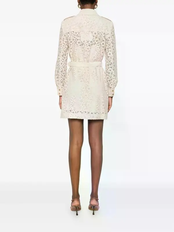 Zimmermann Floral-lace Belted Mini Dress - Neutrals