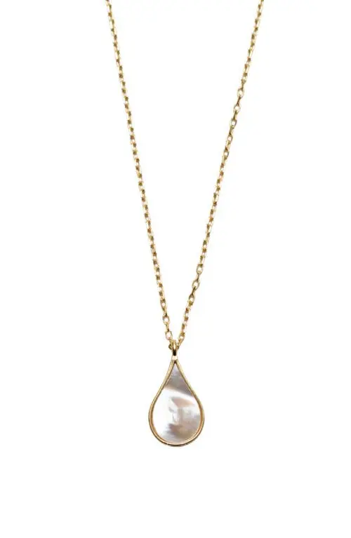 Argento Vivo Elongated Mother-of-pearl Teardrop Pendant Necklace - Gold