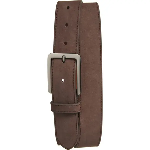 Nordstrom Richard Nubuck Leather Belt - Chocolate