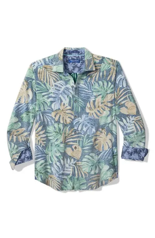 Tommy Bahama Coastline Cord Jungle Fade Leaf Print Cotton Corduroy Button-up Shirt