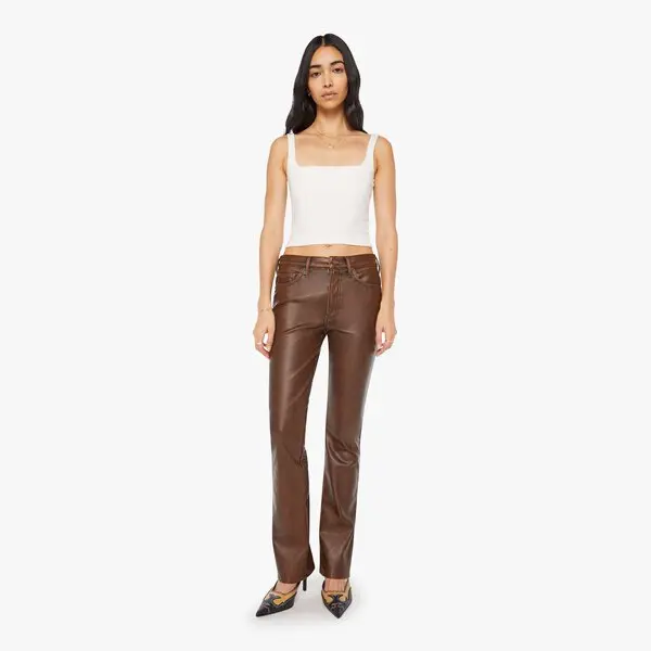 MOTHER The Insider Sneak Bootcut Jeans - Brown