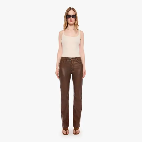 MOTHER The Insider Sneak Bootcut Jeans - Brown