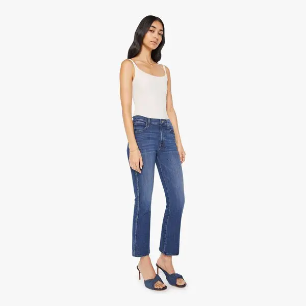MOTHER The Mid Rise Smokin Double Flood Jeans - Blue