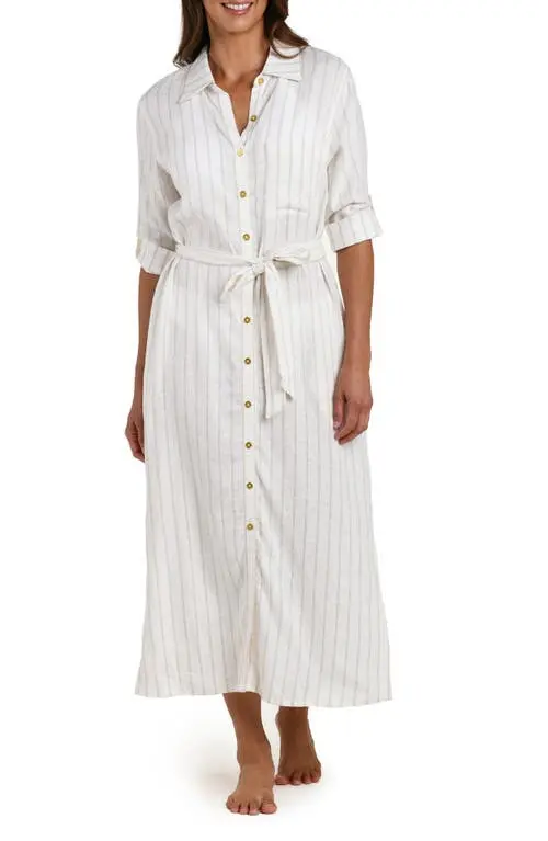 La Blanca Delphine Coast Button Front Shirtdress - Cream