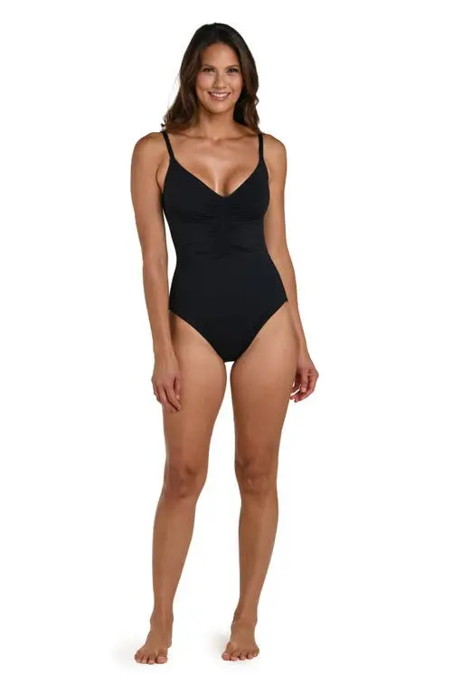 La Blanca Ruched One-piece Swimsuit
