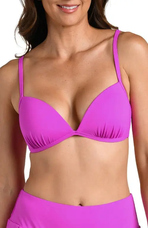 La Blanca Deep Plunge Bikini Top - Violet