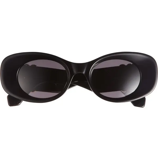 Loewe Anagram 49mm Small Rectangular Sunglasses - Shiny Black /smoke