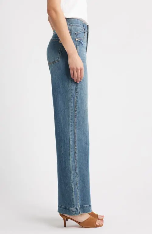 Wit & Wisdom Gracie 'ab'solution Skyrise Wide Leg Jeans - Mid Blue Artisanal