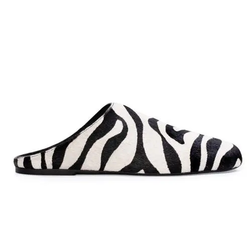 BLACK SUEDE STUDIO Arie Ponyhair Slipper - Zebra Pony Hair