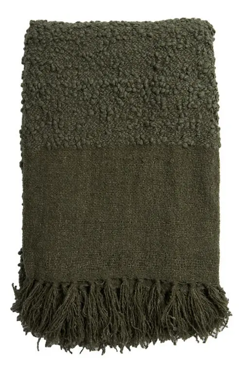 POM POM AT HOME Murphy Oversize Bouclé Throw Blanket - Moss