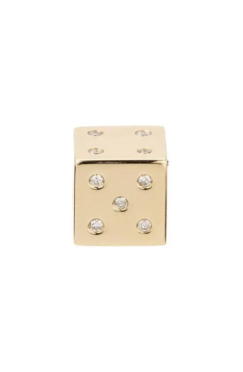 Adina Reyter Diamond Dice Pendant - 14k Yellow Gold