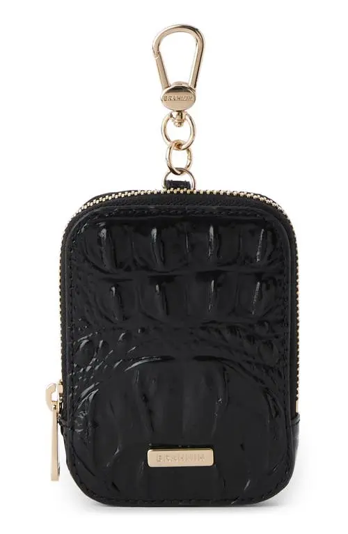 Brahmin Katelynn Croc Embossed Leather Coin Pouch - Black