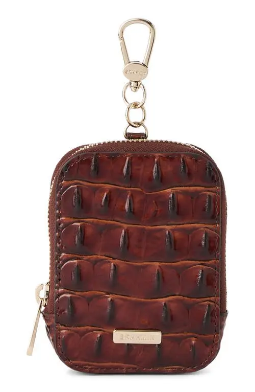 Brahmin Katelynn Croc Embossed Leather Coin Pouch - Pecan