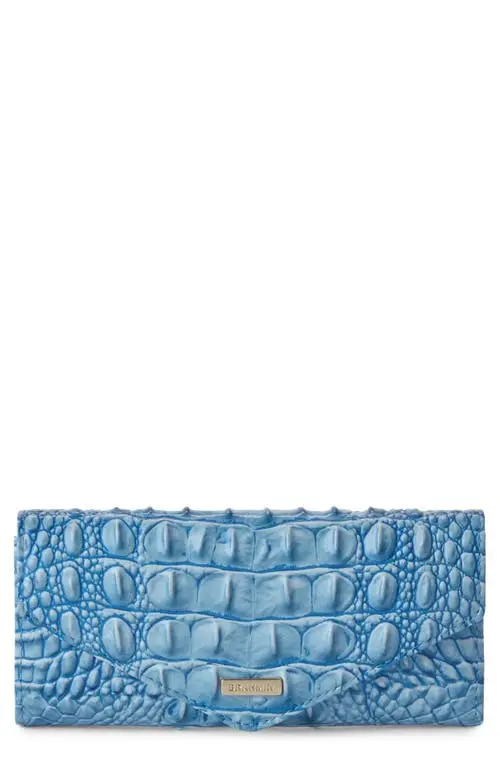 Brahmin Veronica Croc Embossed Leather Wallet - Aura Blue