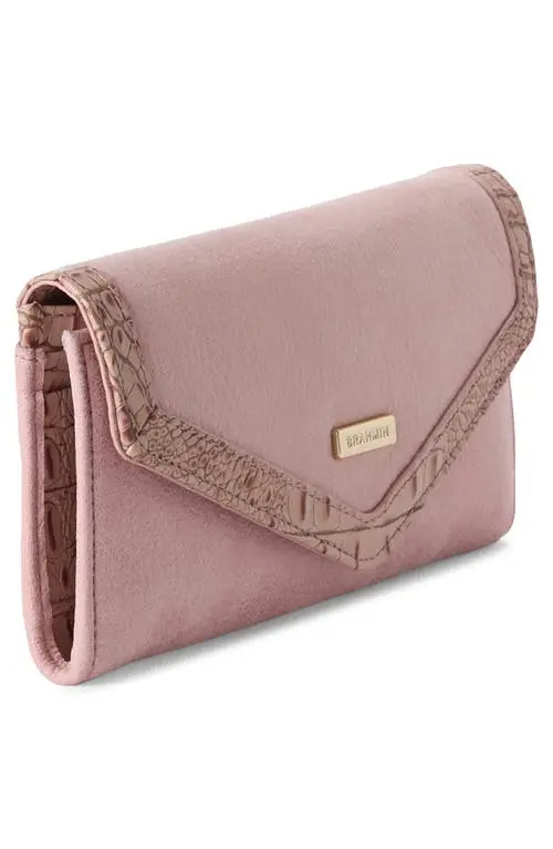 Brahmin Veronica Croc Embossed Leather Wallet - Blush