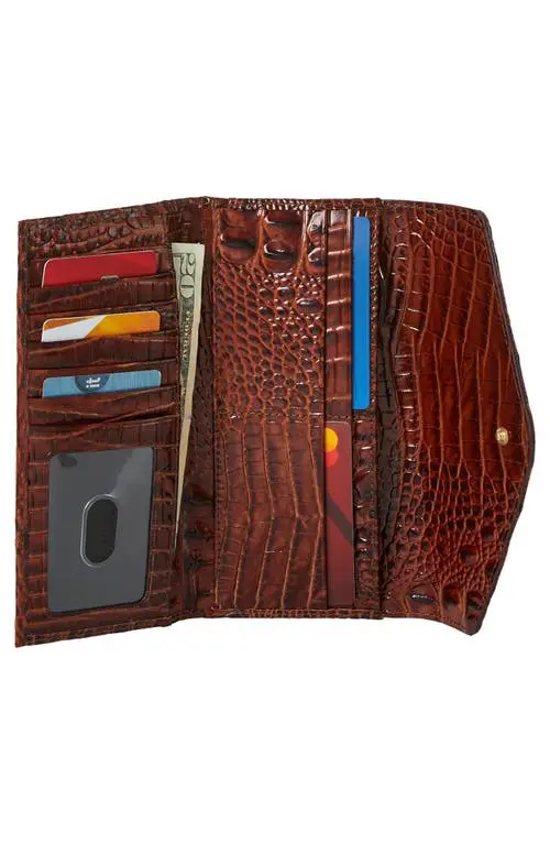 Brahmin Veronica Croc Embossed Leather Wallet - Pine