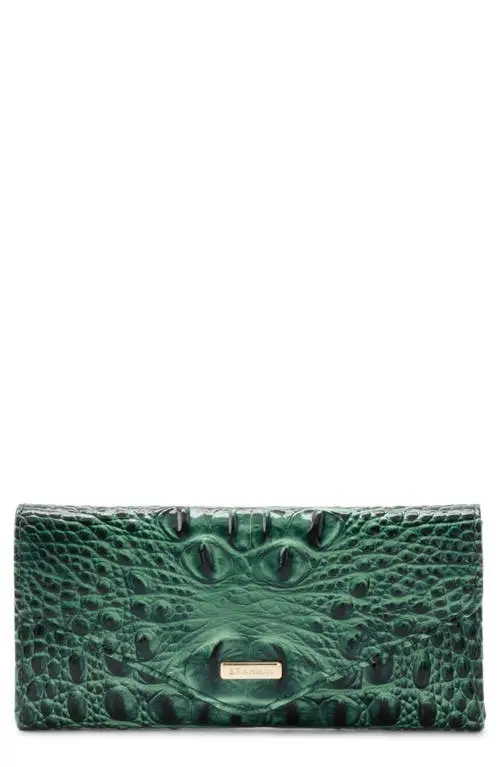 Brahmin Veronica Croc Embossed Leather Wallet - Pine