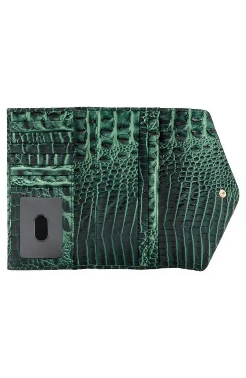 Brahmin Veronica Croc Embossed Leather Wallet - Pine