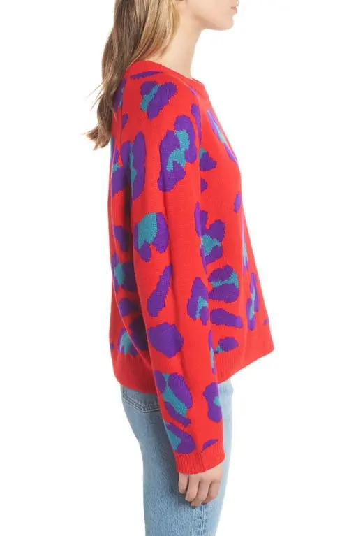 Blanknyc Leopard Intarsia-knit Sweater