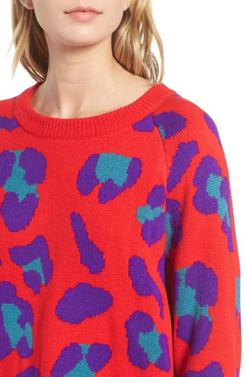 Blanknyc Leopard Intarsia-knit Sweater