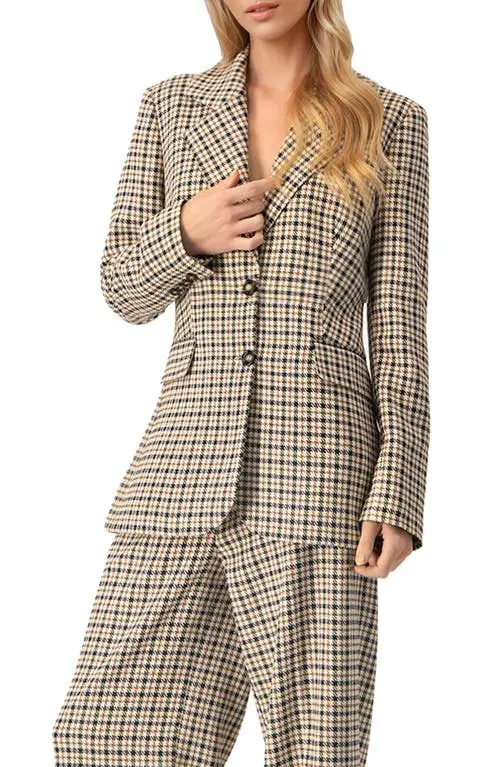 IVONNE Checked Two-button Blazer - Beige