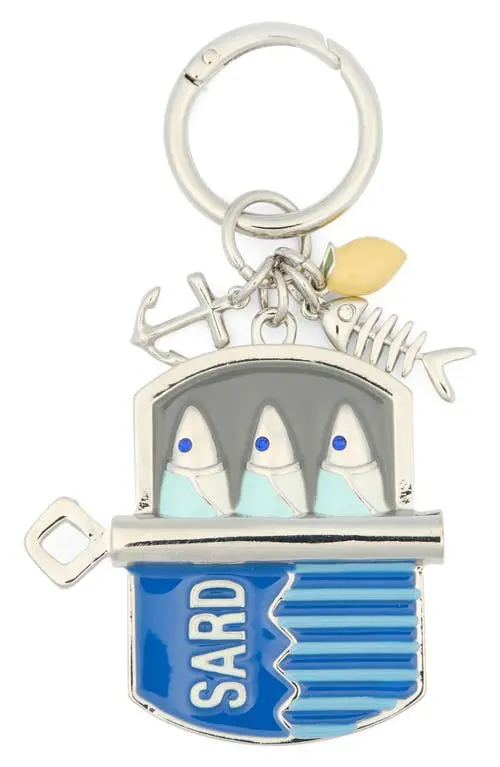 Chelsea28 Tin Fish Bag Charm - Blue Multi- Gold
