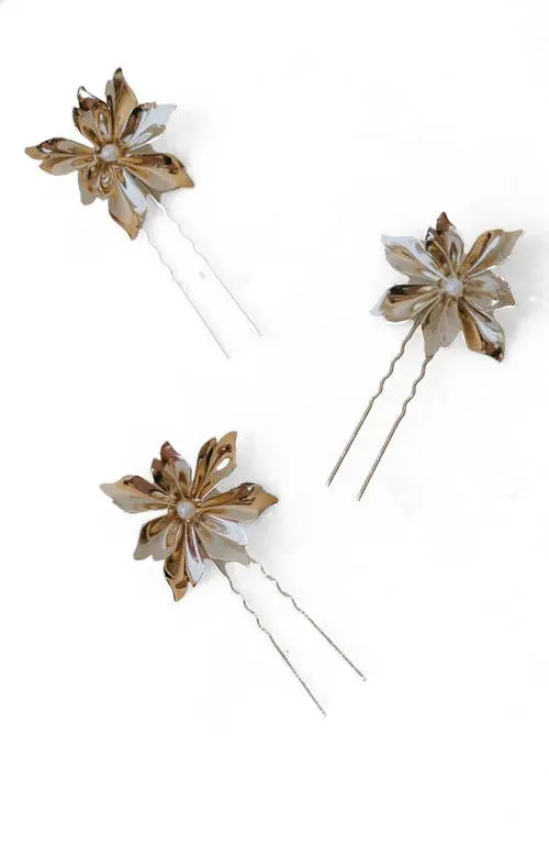 UNTAMED PETALS Comet Pearl Hair Pins Set Of Three