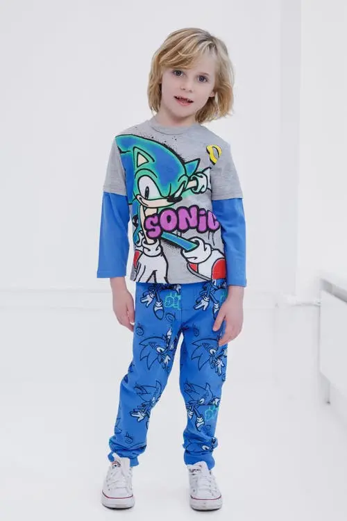 SEGA Sonic The Hedgehog T-shirt And Fleece Pants Set