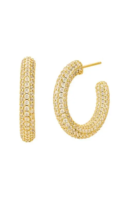 UNTAMED PETALS Alex Crystal Hoop Earrings - Gold