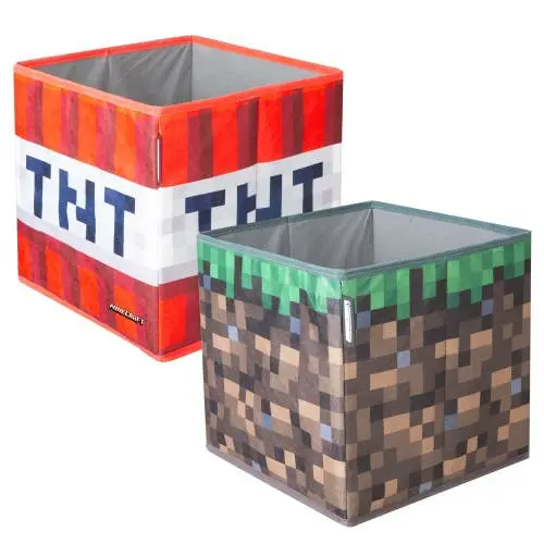 MINECRAFT Fabric Storage Boxes 2 Piece Set
