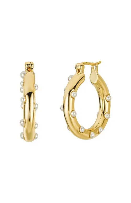 UNTAMED PETALS Paris Pearl Hoop Earrings - Gold