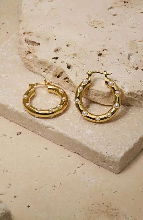 UNTAMED PETALS Paris Pearl Hoop Earrings