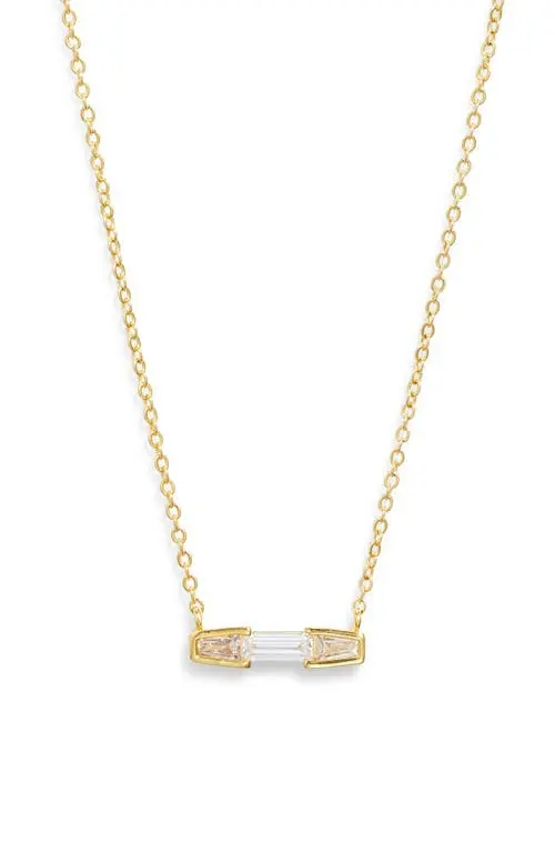 Nordstrom Pendant Chain Necklace - Clear- Gold