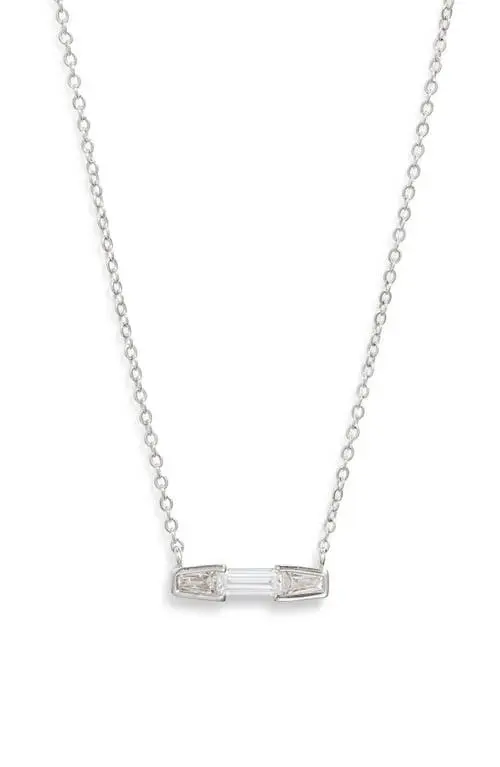 Nordstrom Pendant Chain Necklace - Clear- Silver