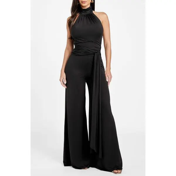 MARCIANO Olivia Palazzo Jumpsuit - Black-black