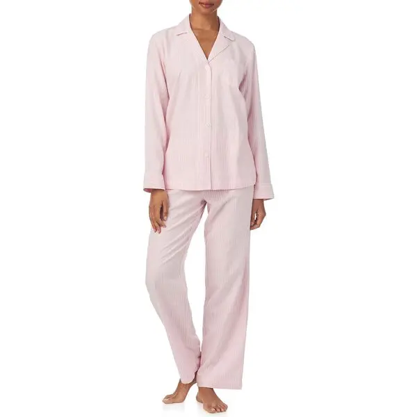 Ralph Lauren Print Cotton Blend Pajamas - Pink Stripe