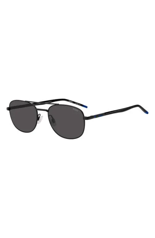 BOSS 56mm Aviator Sunglasses - Matte Black/grey