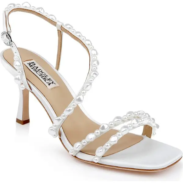 Badgley Mischka Gretta Slingback Sandal - White Satin