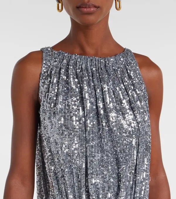 Rabanne Sequined Gathered Cocktail Dress