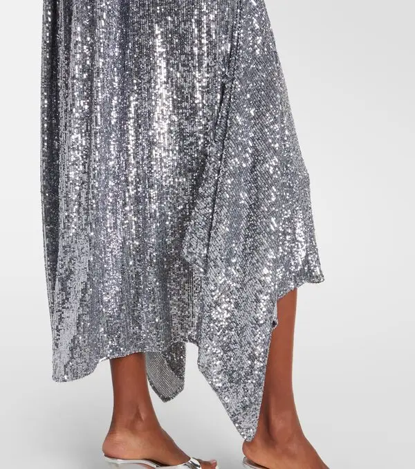 Rabanne Sequined Gathered Cocktail Dress