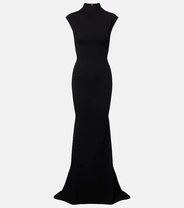 Jacquemus Alba Crêpe Jersey Maxi Dress - Black