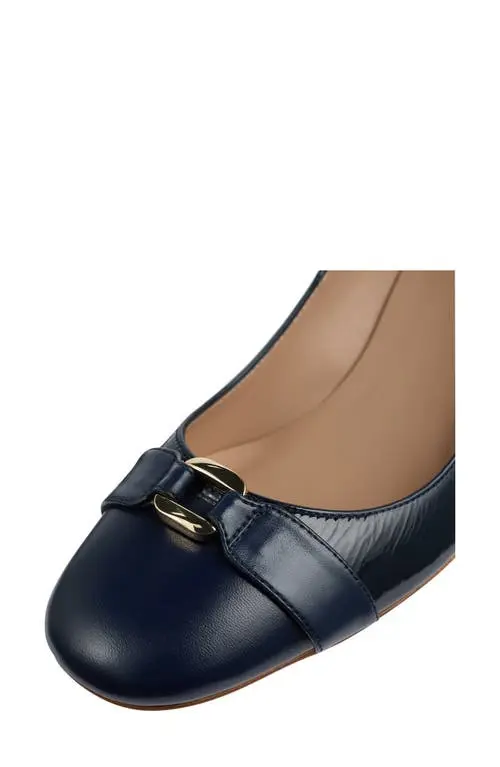 LK BENNETT Kate Leather Pumps - Navy