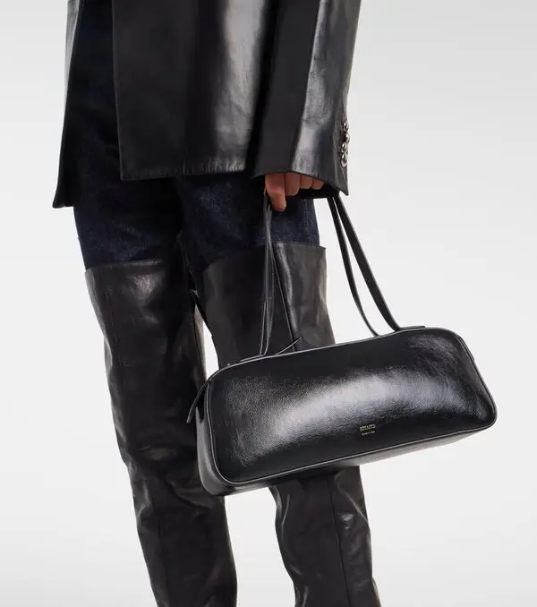 Khaite Simona Patent Leather Shoulder Bag - Black