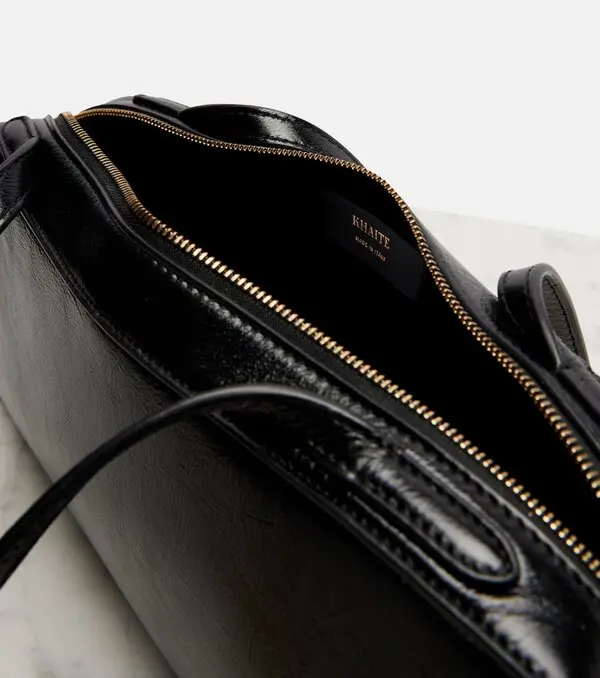 Khaite Simona Patent Leather Shoulder Bag - Black