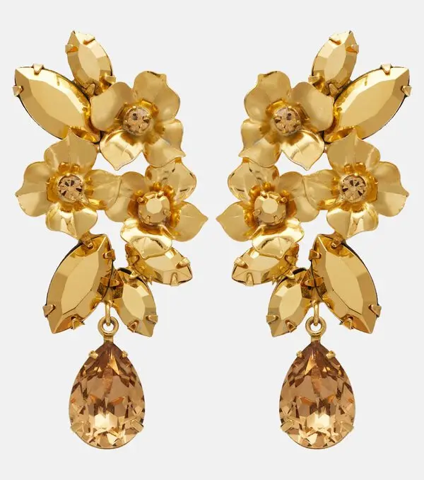JENNIFER BEHR Fiore Crystal-embellished -plated Earrings - Gold